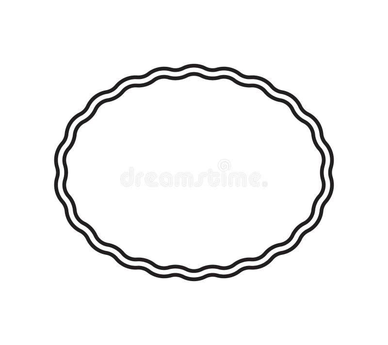 Oval Border Basic Shapes Monogram Frame Stock Vector - Illustration of ...