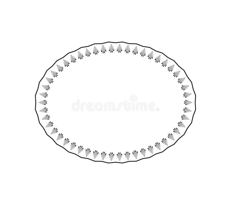 Oval Border Basic Shapes Monogram Frame Stock Vector - Illustration of ...