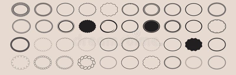 Oval Border. Basic Shapes Oval Monogram Frame. Basic Shapes. Oval Logo ...