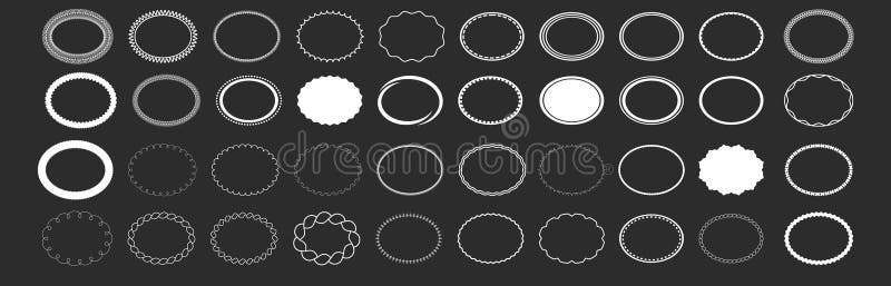 Oval Border. Basic Shapes Oval Monogram Frame. Basic Shapes. Oval Logo ...