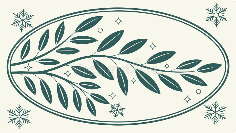Oval Botanical Frame Design Leaves Branches Nature Border Decor Vector ...
