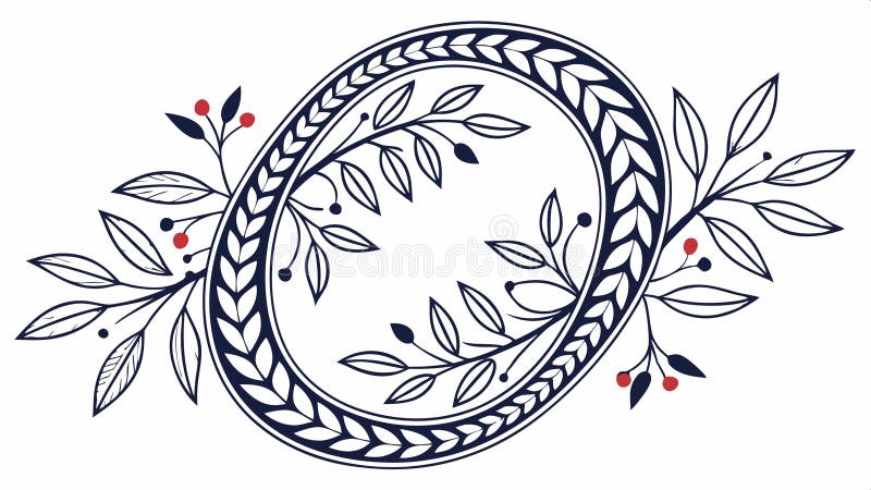 Oval Botanical Frame Leaves Branch Nature Border Decor Vector Design ...
