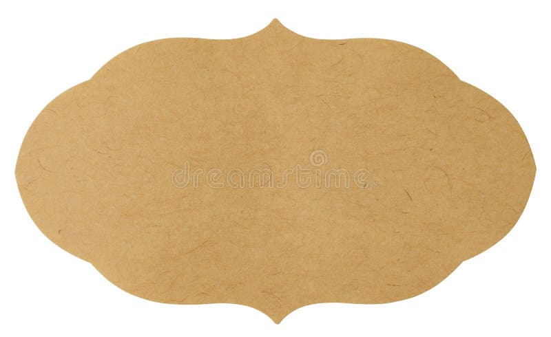 Oval Brown Packaging Label on White Isolated Background Stock Photo ...