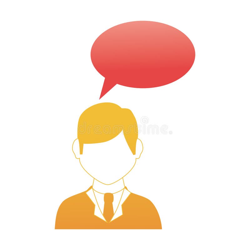 Oval Callout for Dialogue with Man Half Body and Suit without Face ...