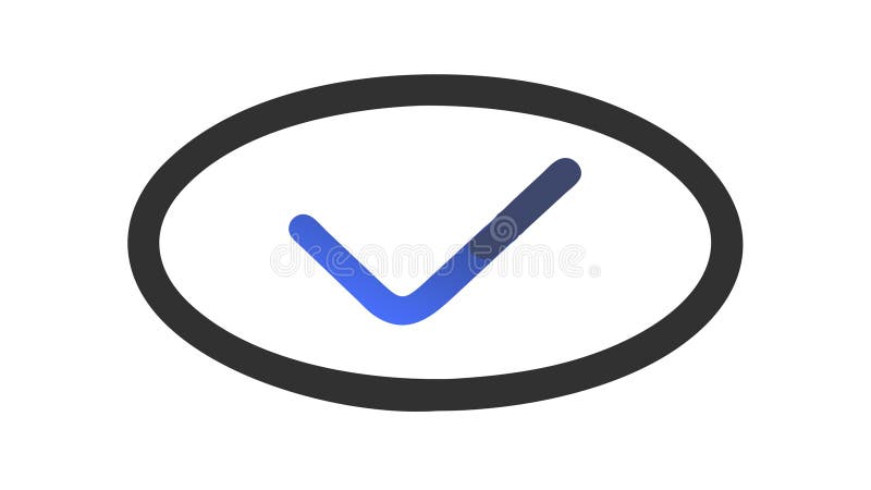 Oval with Checkmark Icon, Representing Approval or Selection, Vector ...