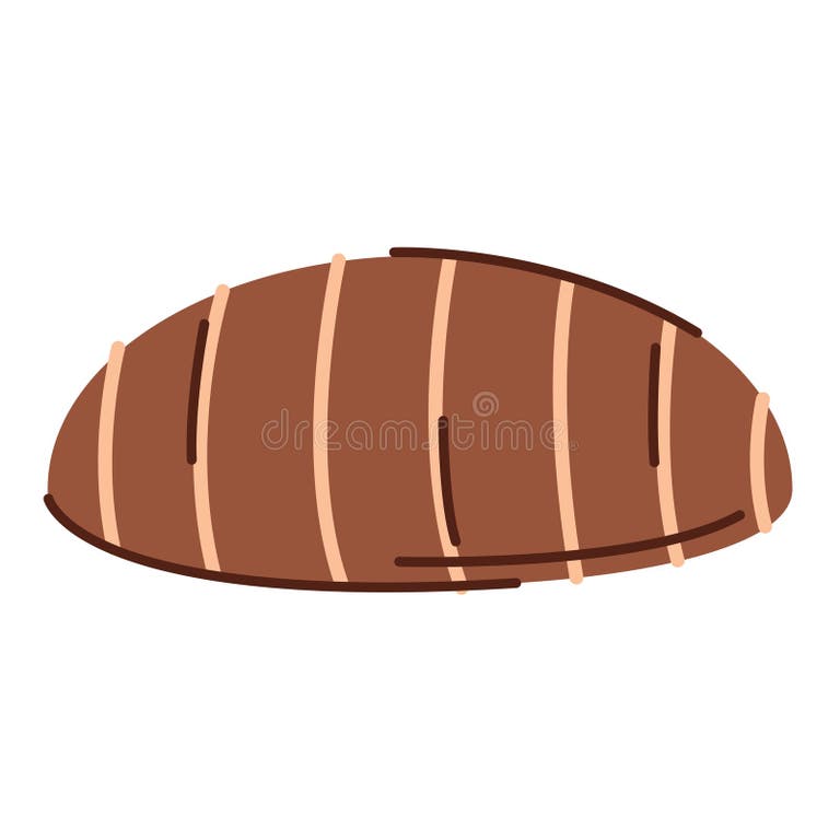 Oval Chocolate Candy with Vertical Icing Lines. Vector Stock Vector ...