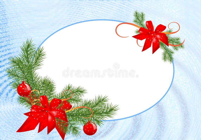 Oval Christmas Frame, Cdr Vector Stock Vector - Illustration of balls ...