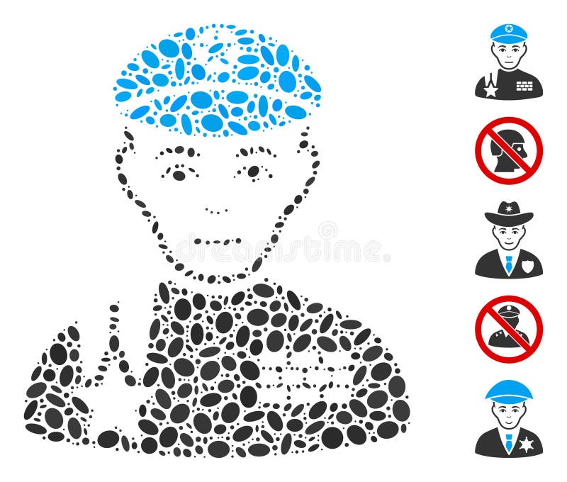 Oval Collage Army General stock illustration. Illustration of icon ...