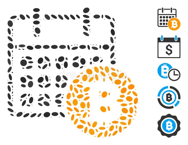 Oval Collage Bitcoin Calendar Stock Illustration - Illustration of ...