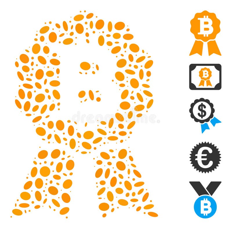 Oval Collage Bitcoin Certificate Seal Stock Illustration - Illustration ...