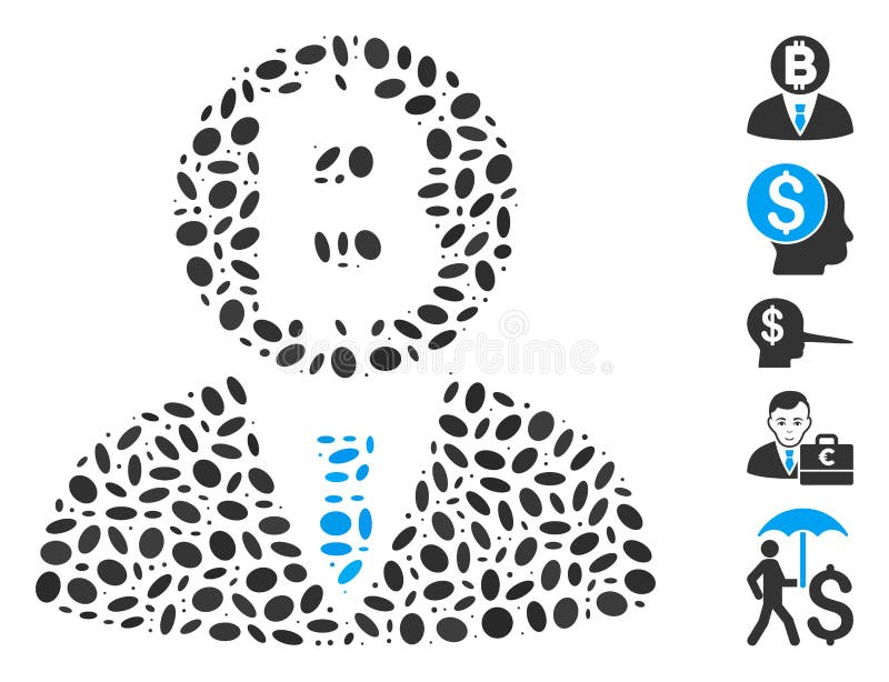 Oval Collage Bitcoin Manager Stock Illustration - Illustration of baht ...