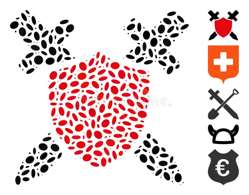 Oval Collage Guard Shield stock illustration. Illustration of heraldic ...