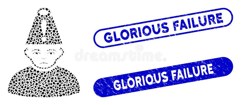 Oval Collage Head Stress with Textured Glorious Failure Seals Stock ...