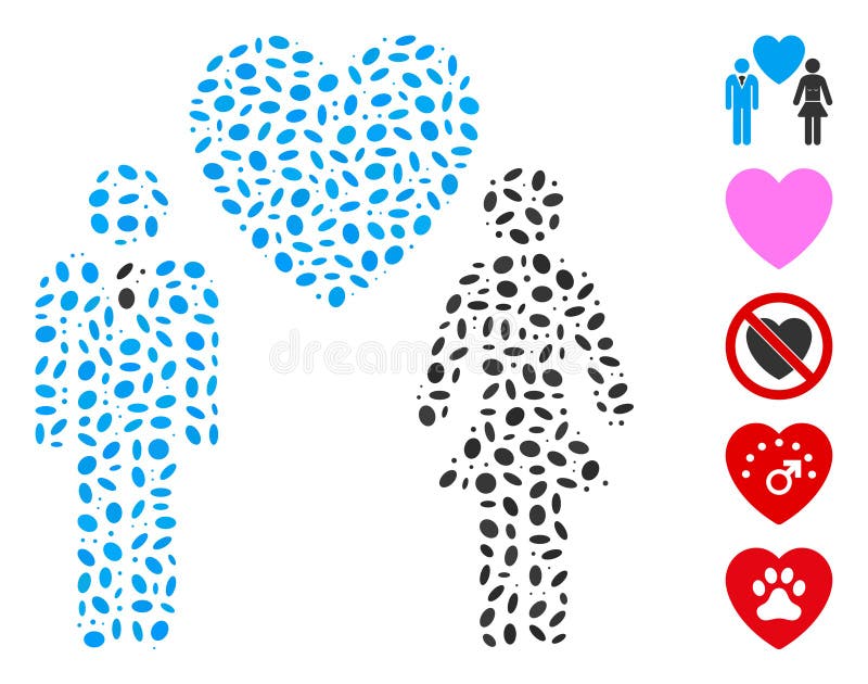 Oval Collage Love Persons stock illustration. Illustration of ...