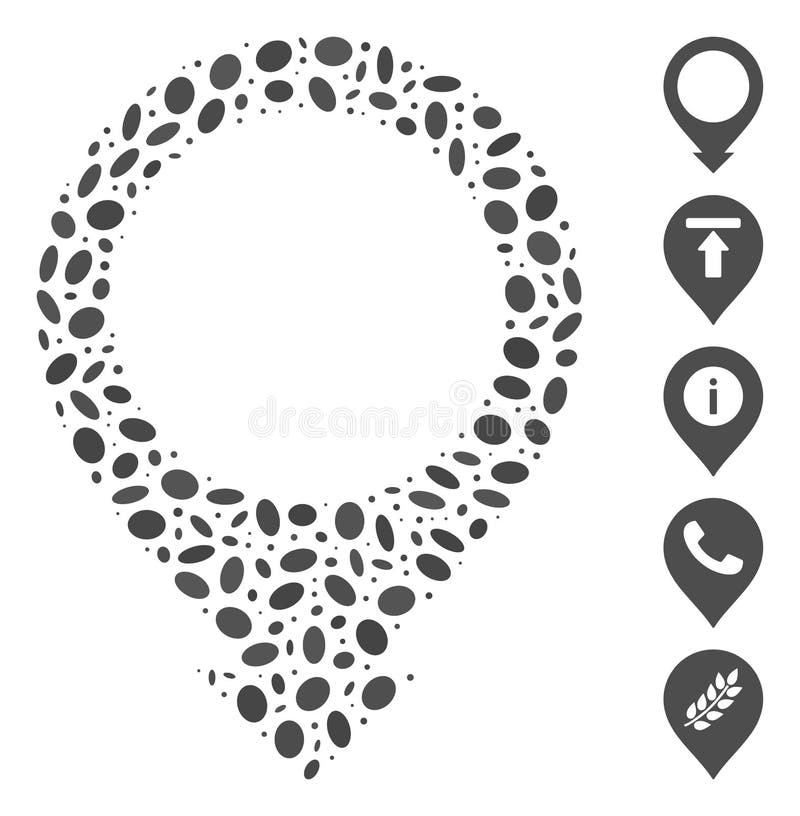 Oval Collage Map Pointer stock illustration. Illustration of ...