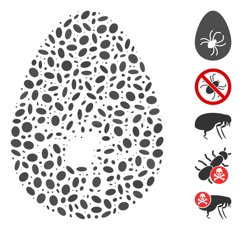 Oval Collage Parasite Egg stock illustration. Illustration of icon ...