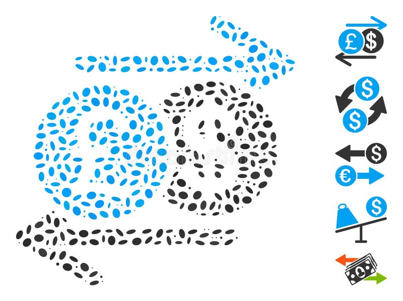 Oval Collage Pound Dollar Exchange Stock Illustration - Illustration of ...