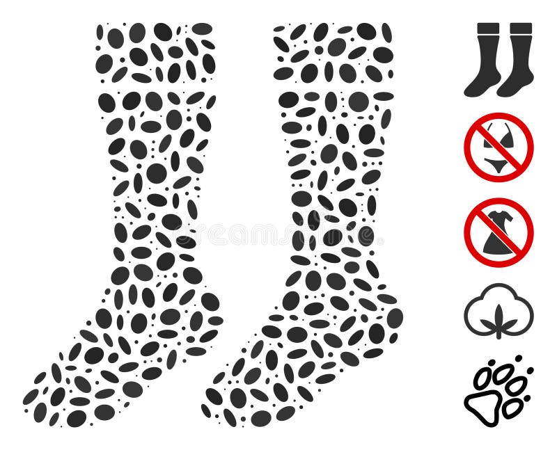 Oval Collage Socks stock illustration. Illustration of wear - 174894487