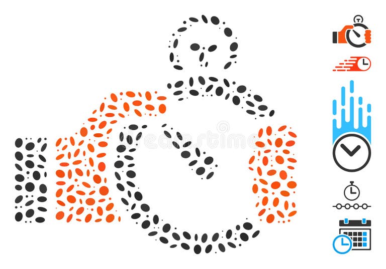 Oval Collage Time Management Stock Illustration - Illustration of ...