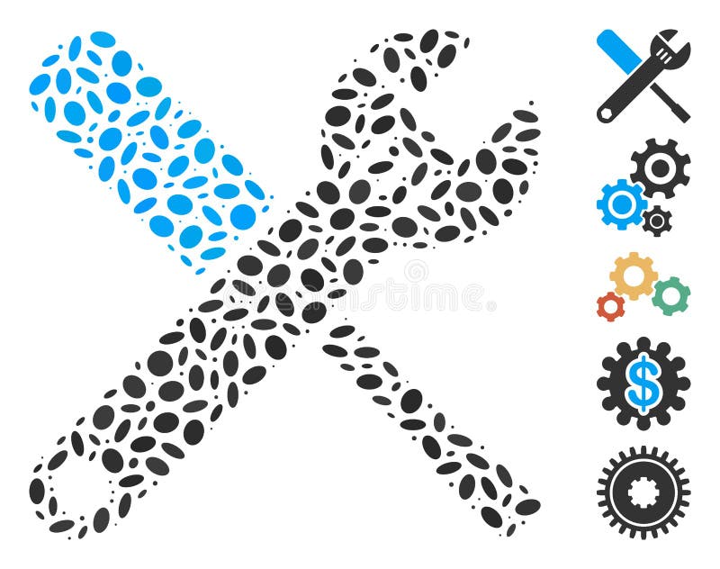 Oval Collage Tools stock illustration. Illustration of icon - 174943462