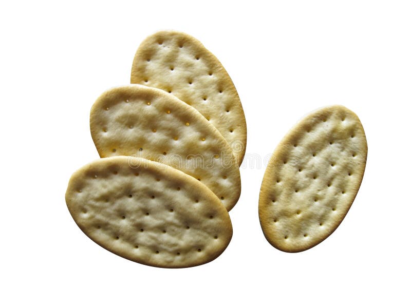 Oval Crackers Isolated, a Group of Three and a Single Stock Photo ...