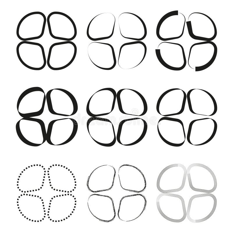 Oval Cross Icon. Interlocked Shape. Geometric Pattern Symbol. Vector ...