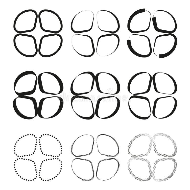 Oval Cross Icon. Interlocked Shape. Geometric Pattern Symbol. Vector ...