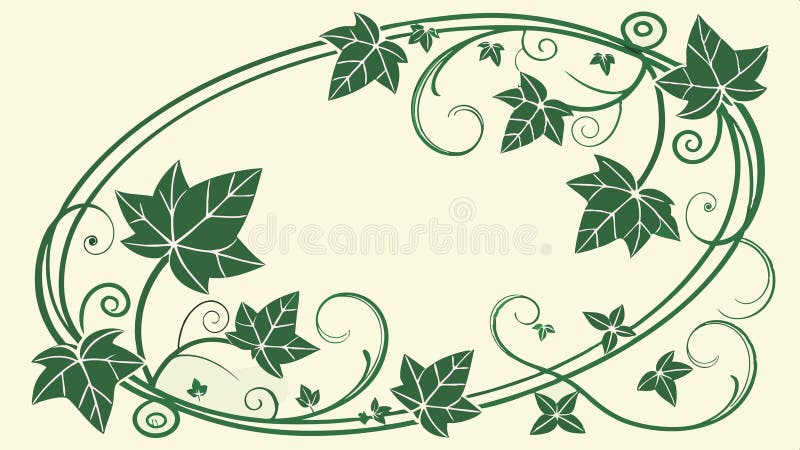 Oval Decorative Frame Element with Ivy Vine Vector Design Generative AI ...