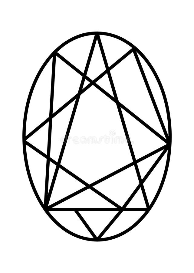 Oval Diamond Lined stock vector. Illustration of circle - 276148845