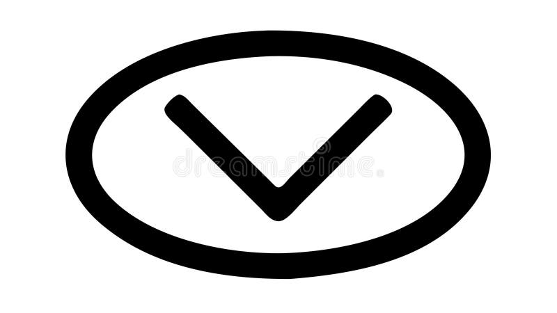 Oval Down Arrow Icon for Download Save Scroll Indicator, Vector Design Generative AI Stock ...