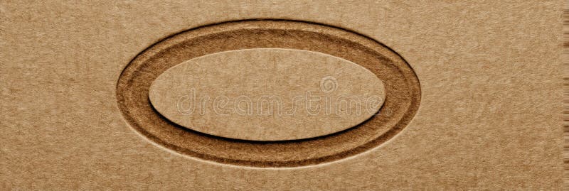 Oval Emblem Set Against a Flat Cardboard Background Showcasing Simple ...