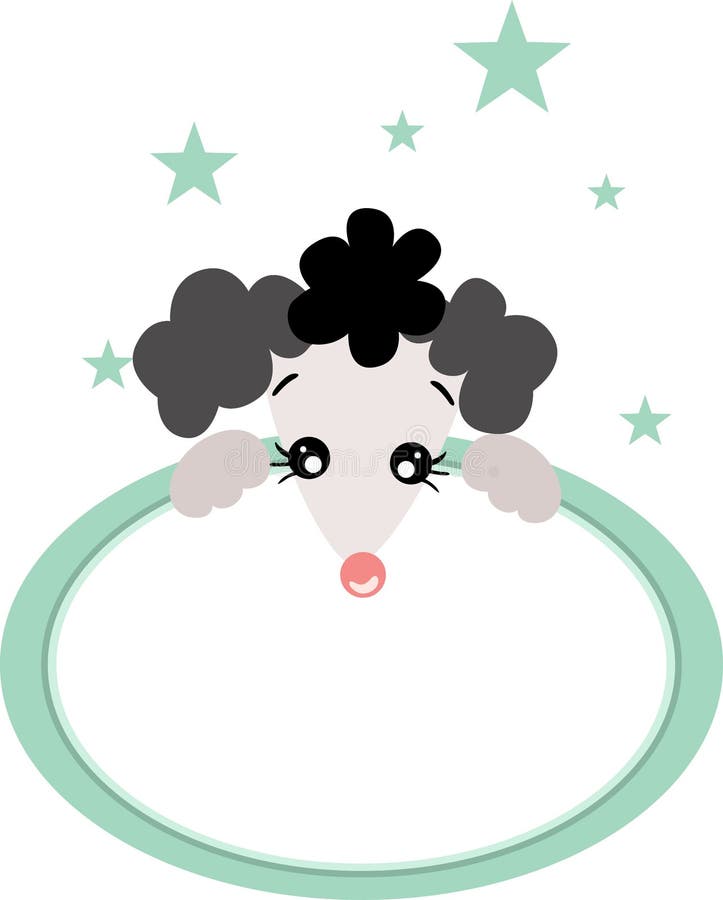 Oval Empty Frame with Funny Dog Face Stock Vector - Illustration of ...