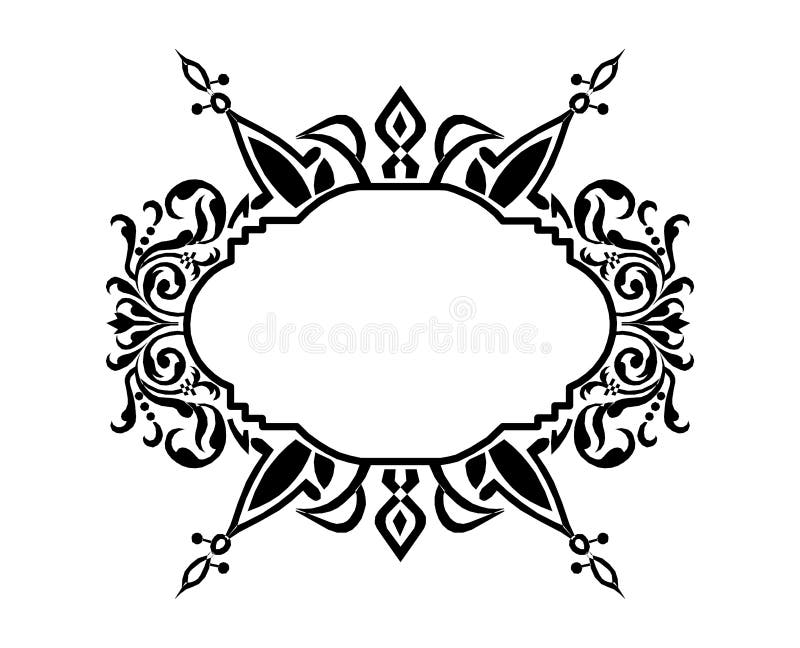 Oval Empty Space Frame Border Stock Vector - Illustration of ...