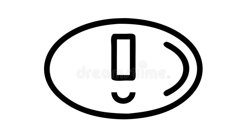 Oval Exclamation Mark Alert Icon for Attention, Vector Design ...