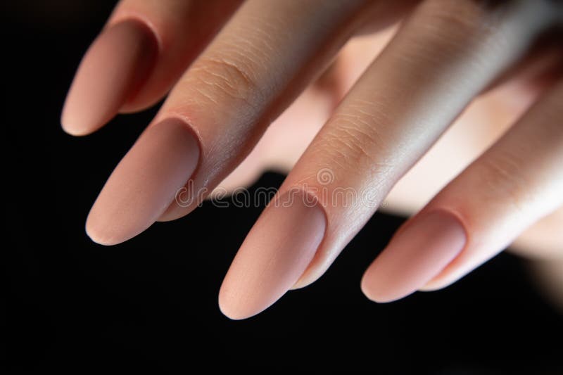 Oval Extended Nails with a Matte Finish Create a Refined and Modern ...