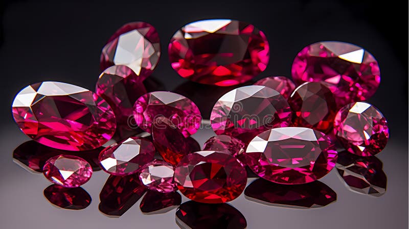 The Oval Fancy Cut Ruby. AI-generated. Stock Illustration ...