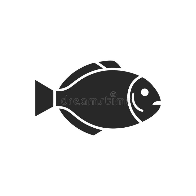 Oval Fish Icon stock vector. Illustration of sign, symbol - 361759939