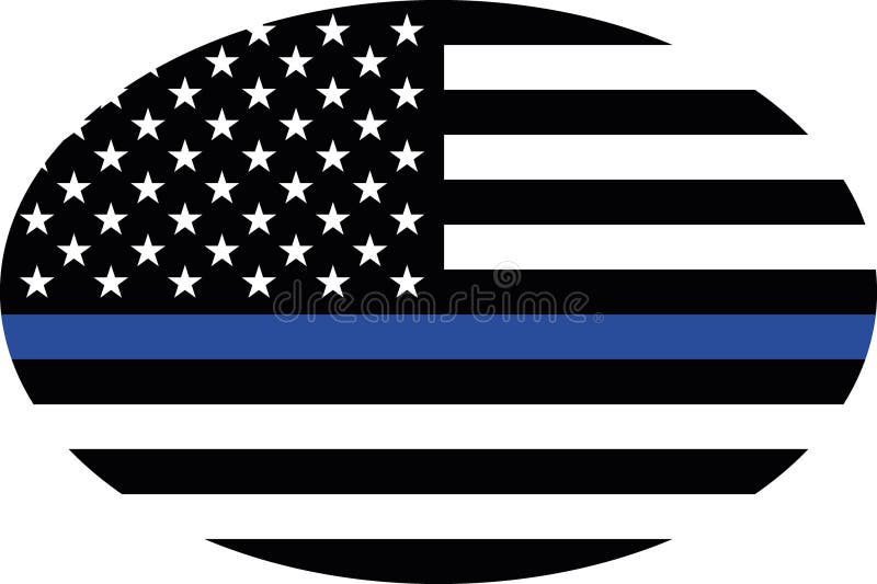 Oval Flag of THIN BLUE LINE Stock Vector - Illustration of politics ...