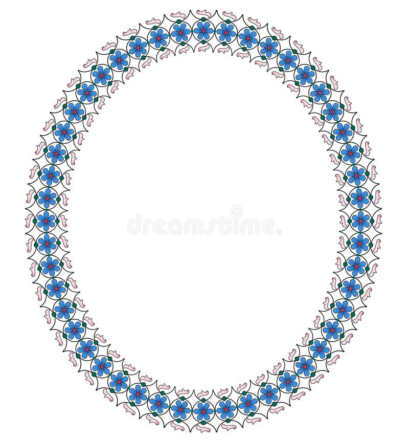 Oval flower frame stock vector. Illustration of round - 119269865