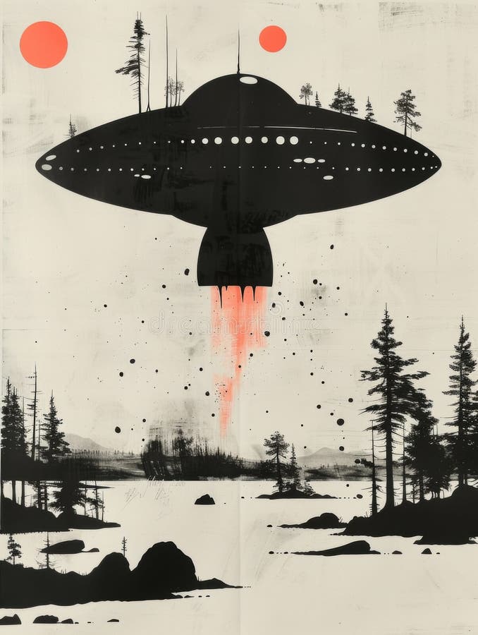 Oval form,ufo, poster stock illustration. Illustration of graphic ...