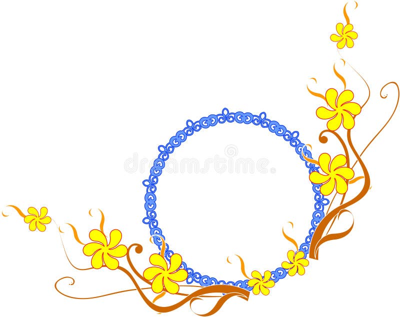 Floral spring oval border stock illustration. Illustration of summer ...