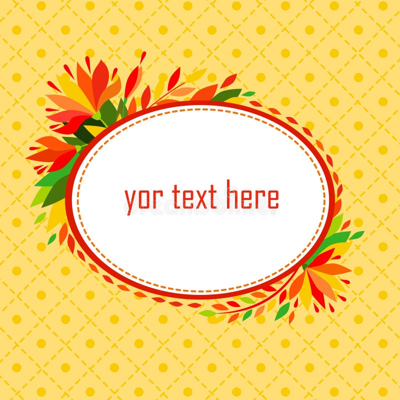 Oval Frame with Autumn Leaves - Vector. Stock Vector - Illustration of ...