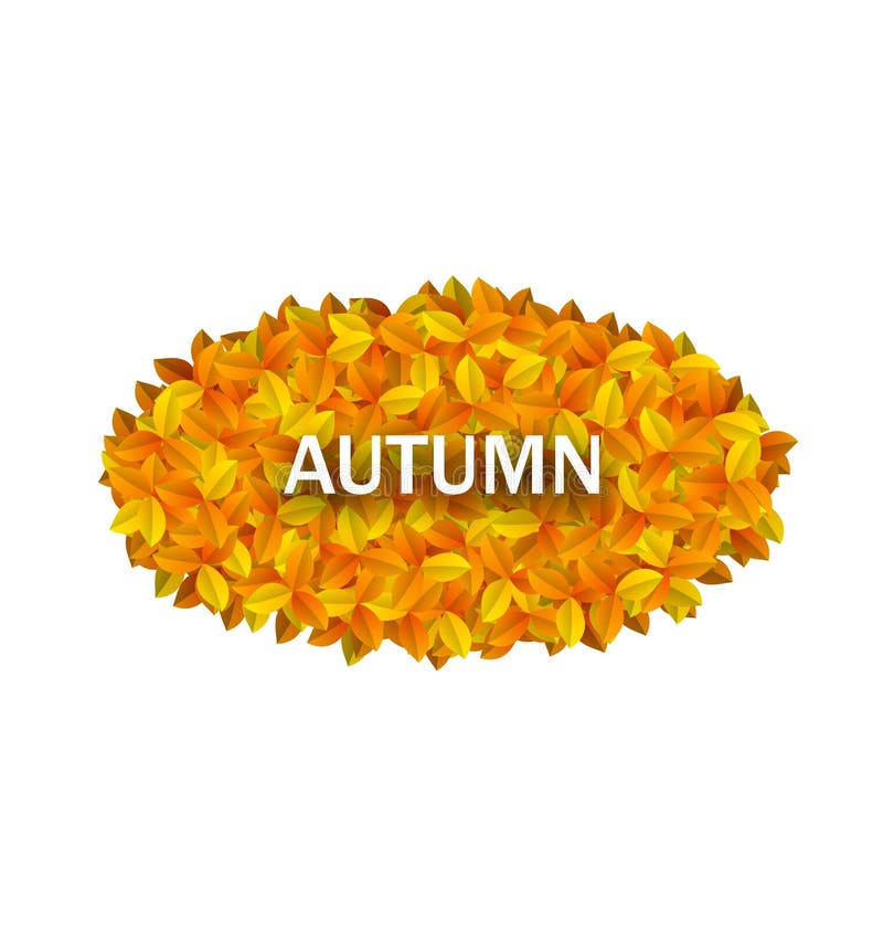 Oval Frame from Autumn Orange Leaves Stock Vector - Illustration of ...