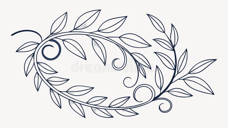 Oval Frame of Branches Leaves, Vector Design Generative AI Stock Vector ...