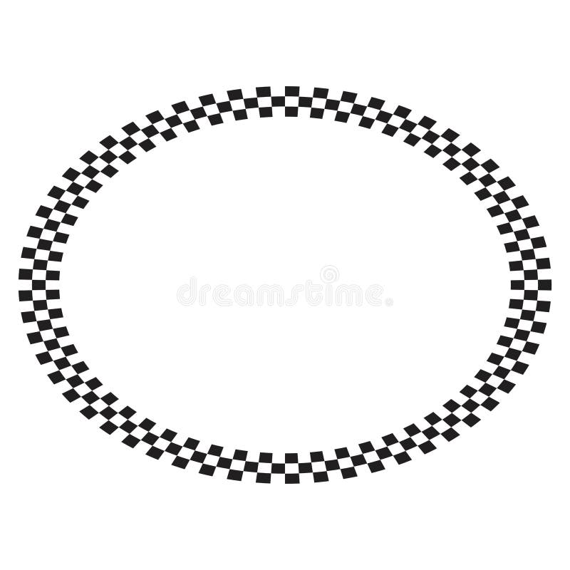 Oval Frame with Checkered Print. Elliptic Vignette with Checkerboard ...