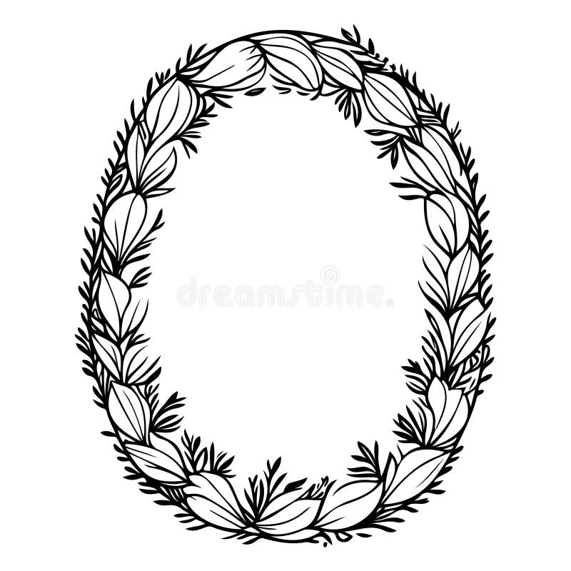 Oval Frame Flower Icon Hand Draw Black Colour Logo Symbol Perfect Stock ...