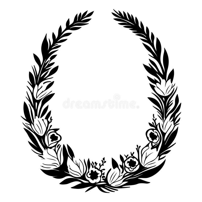 Oval Frame Flower Icon Hand Draw Black Colour Logo Symbol Perfect Stock ...