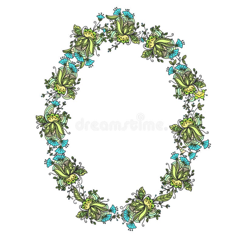 Oval Frame Graphics, Sketch, Vector Color Stock Vector - Illustration ...