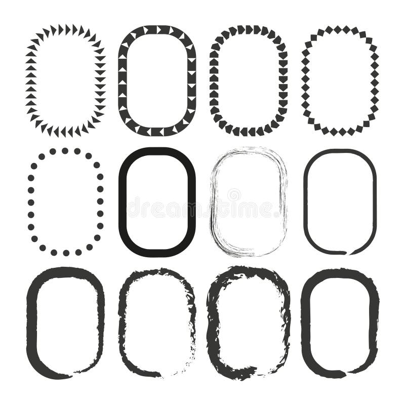 Oval Frame Icon. Decorative Border Symbol. Hand Drawn Outline Stock ...