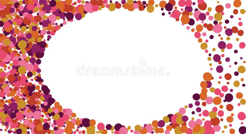 Oval Frame Made of Colored Circles. Banner Place for Text. Horizontal ...